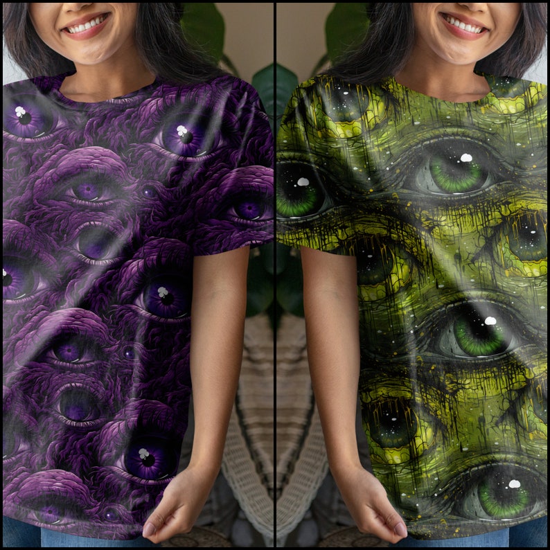 Creepy Eyes SEAMLESS Patterns Printable Halloween Spooky Eyes DIGITAL ...