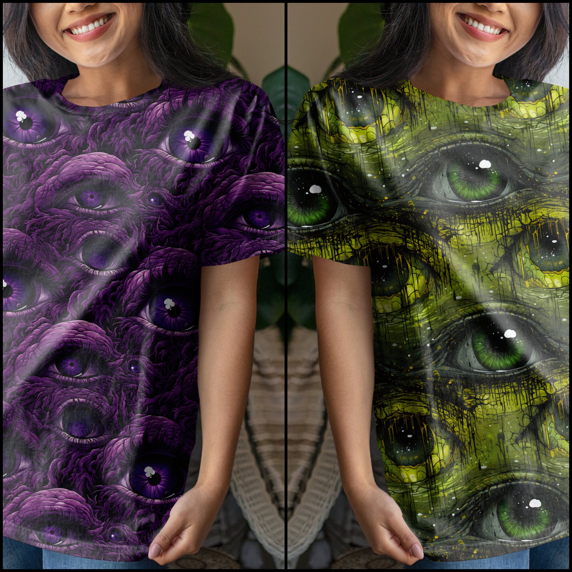 Creepy Eyes SEAMLESS Patterns Printable Halloween Spooky Eyes DIGITAL ...