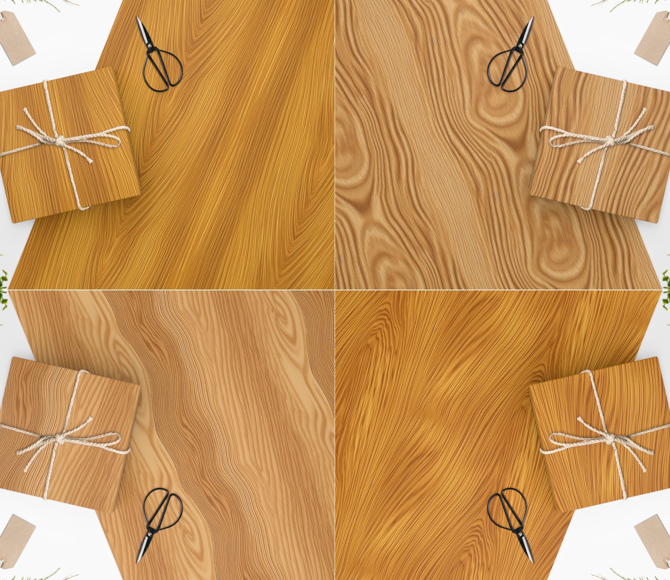 Natural Wood Grain Texture Pack | Light & Warm Wood SEAMLESS Patterns ...