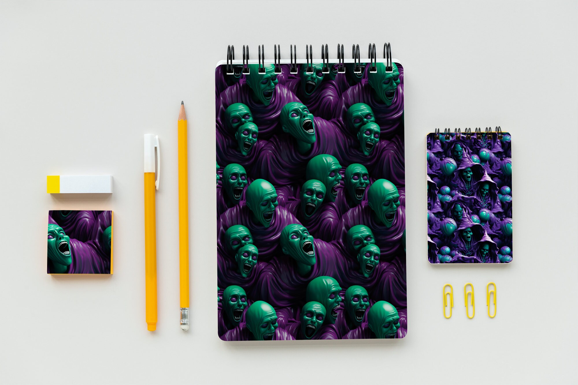 3D Halloween Horror SEAMLESS Patterns Printable Creepy Monsters DIGITAL ...