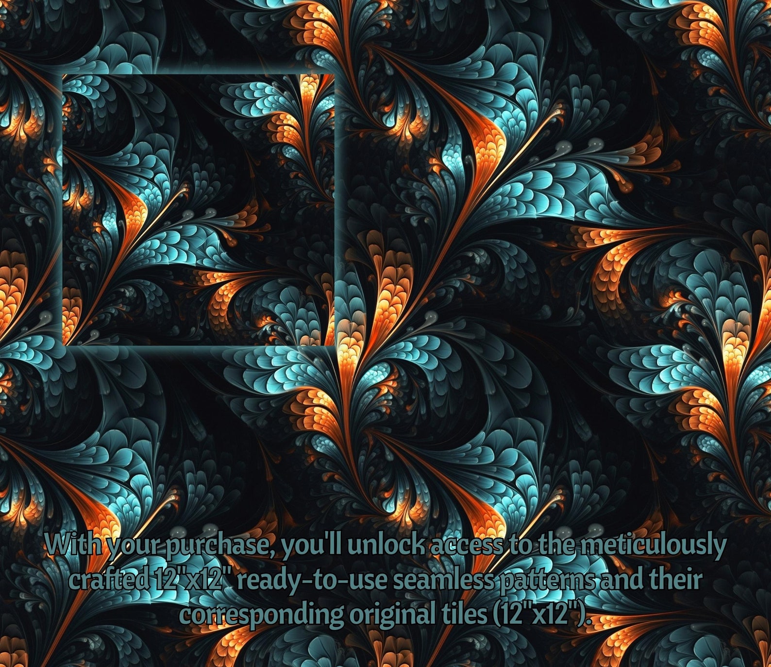 Fractals SEAMLESS Patterns Mystical Geometry DIGITAL Papers Fractal ...