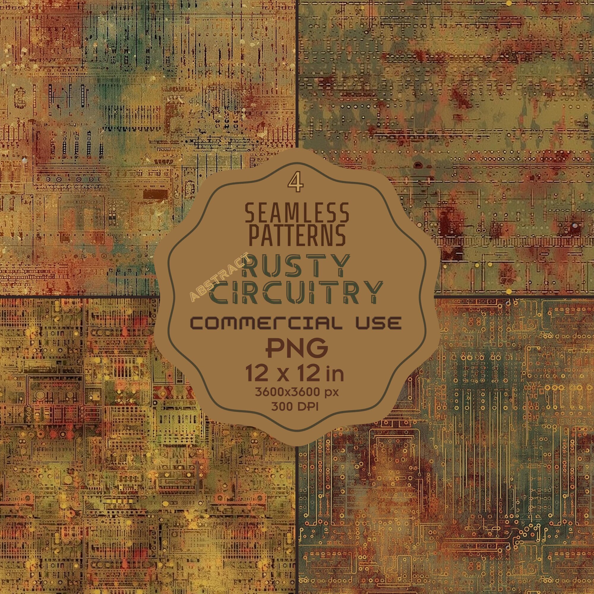 Rusty Circuitry DIGITAL Papers Printable Old Circuit Board SEAMLESS ...