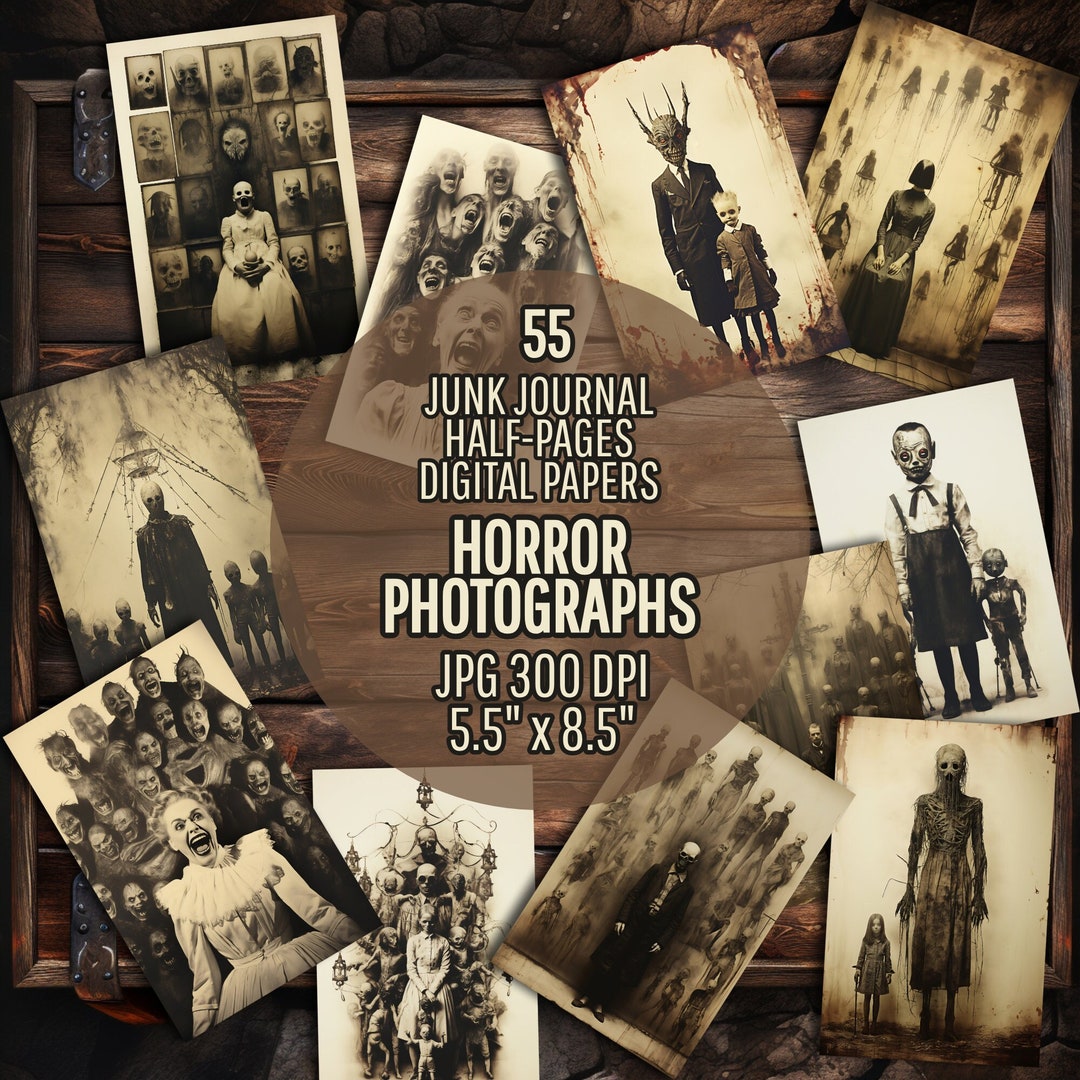 Horror Junk Journal Bundle DIGITAL Papers Printable Creepy Old Photos ...