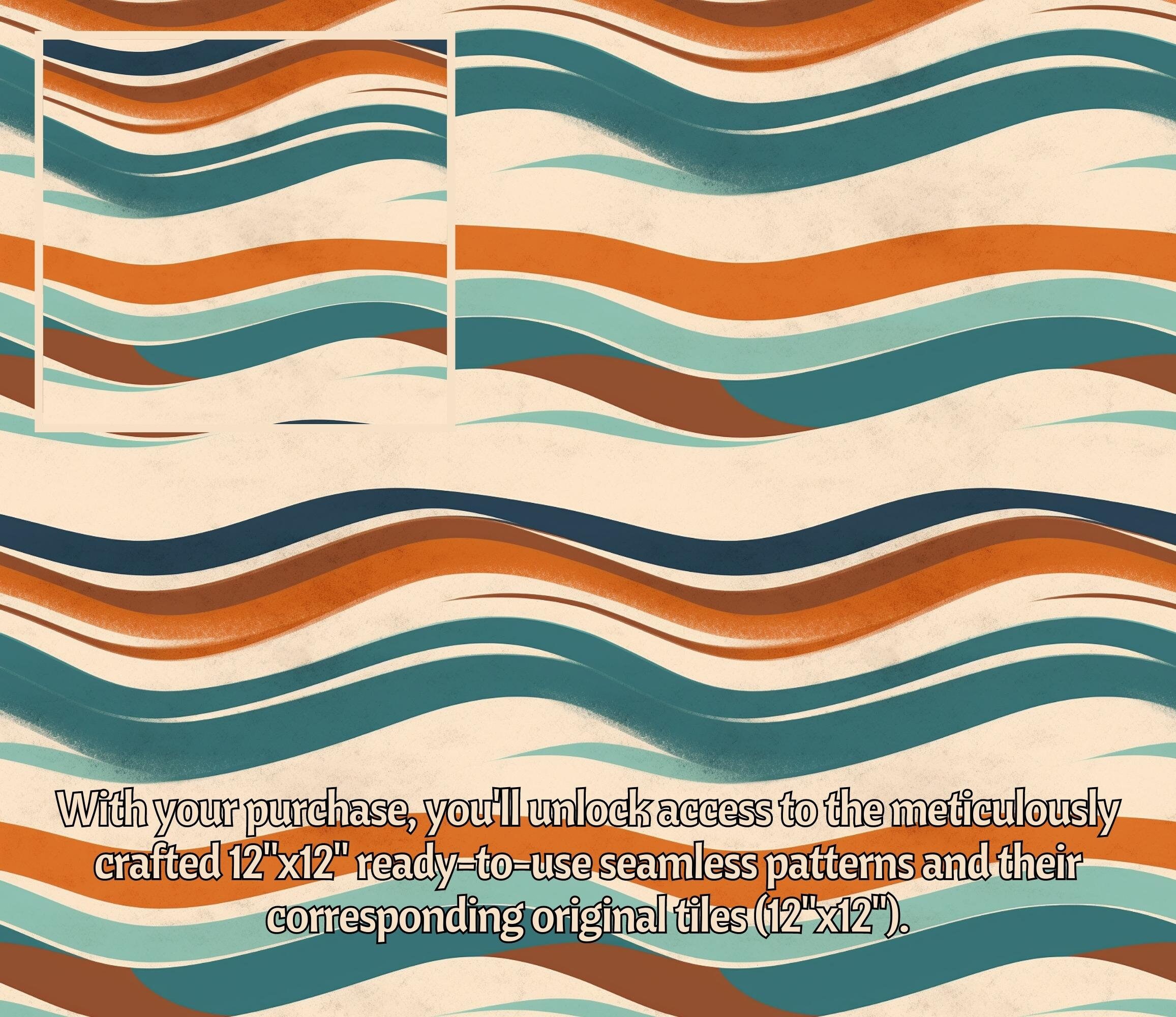 Wavy Stripes Digital Papers Printable Retro Wavy Lines - Etsy