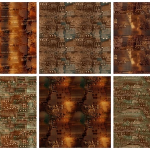 Old Rusty Circuit Boards DIGITAL Papers Printable Circuitry SEAMLESS ...