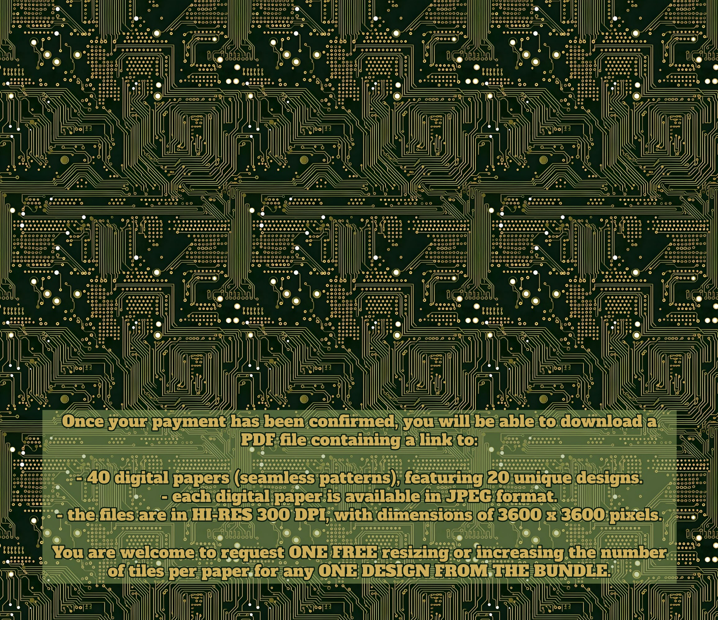 Circuitry Patterns Digital Papers JPG Printable Seamless Circuit Boards ...