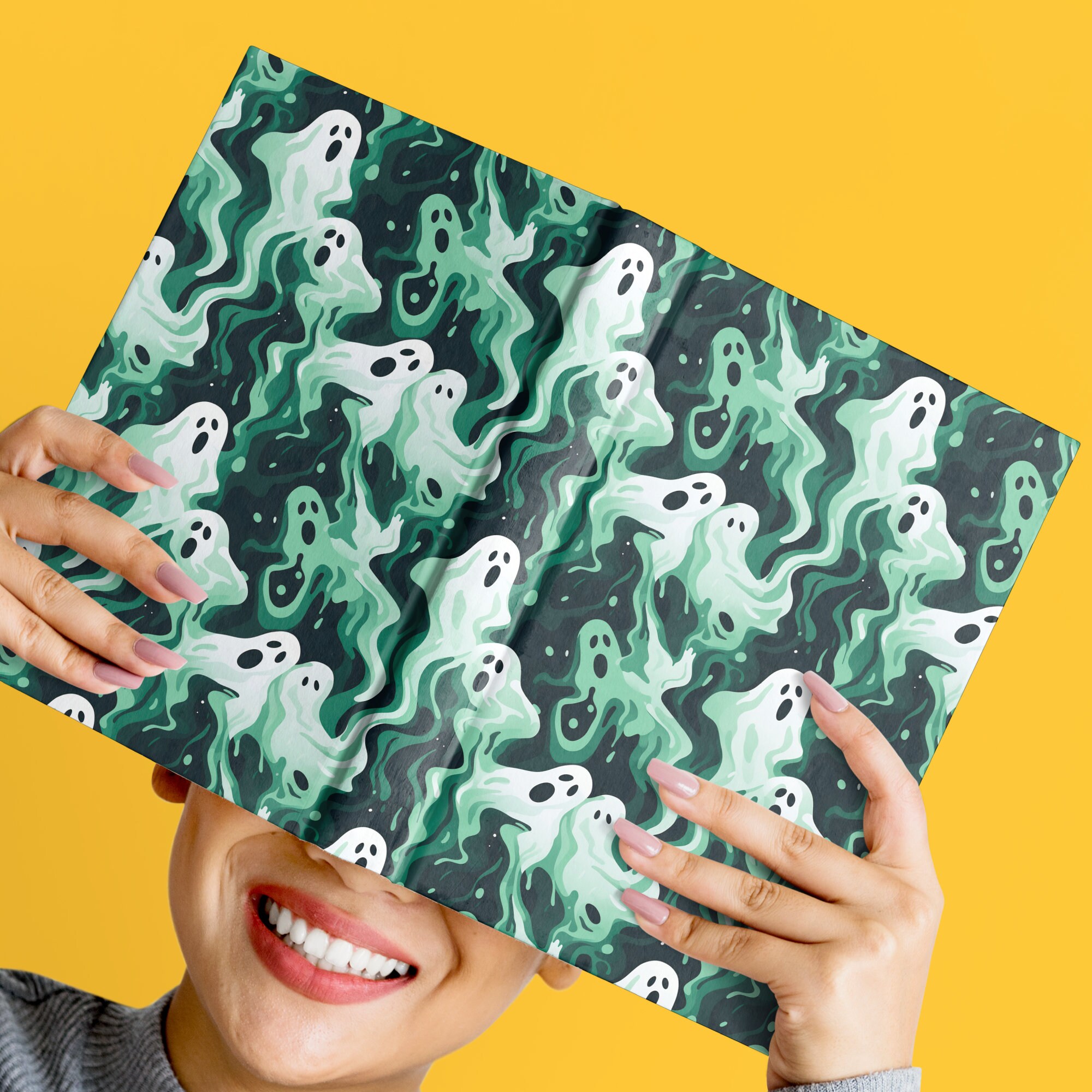 Seamless Ghost Pattern Pack Printable Spooky Halloween Ghosts DIGITAL ...