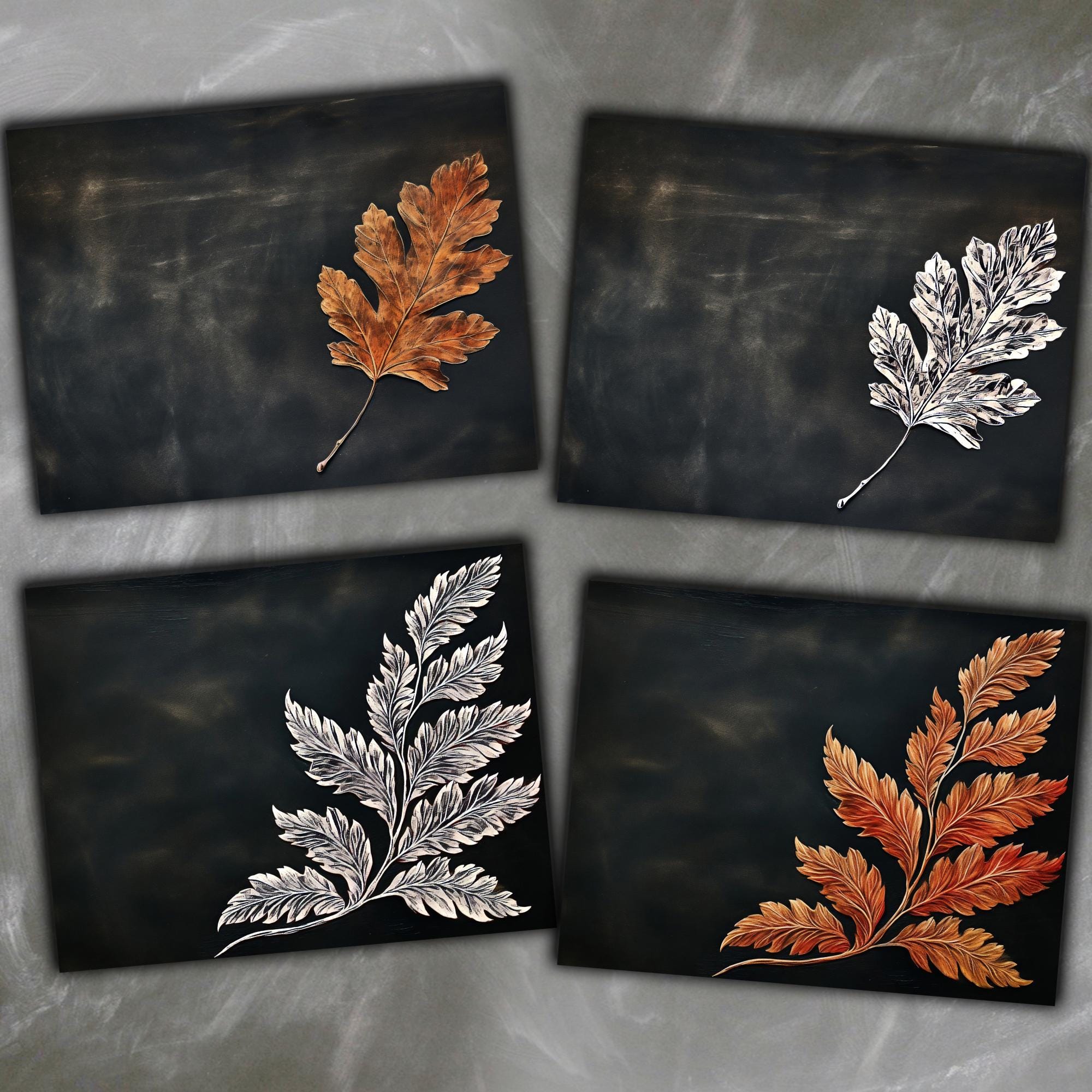 Fall Leaf Chalkboard Backgrounds, Autumn Ephemera (digital Pack) - Etsy