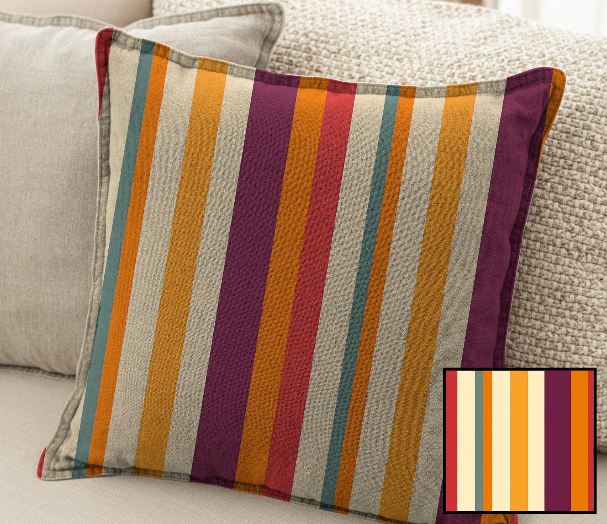 Retro Palette Vertical Stripes Digital Papers Printable 60s 70s Striped ...