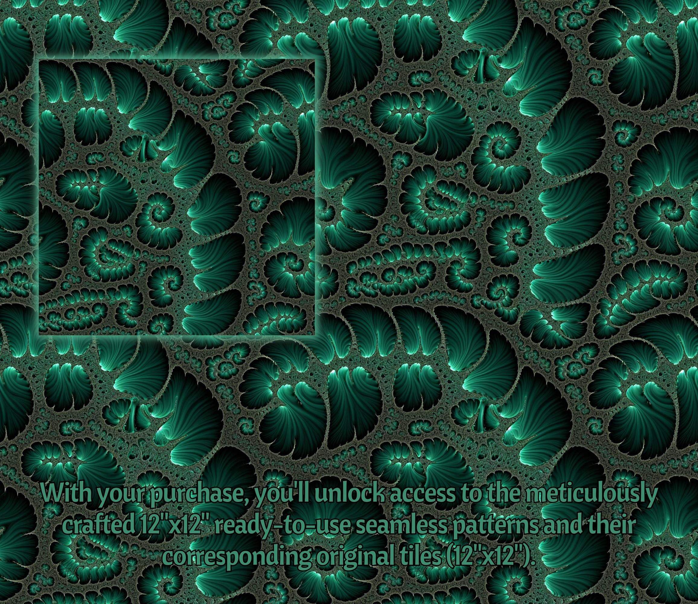 Green Fractals DIGITAL Papers Printable Fractal Geometry SEAMLESS ...