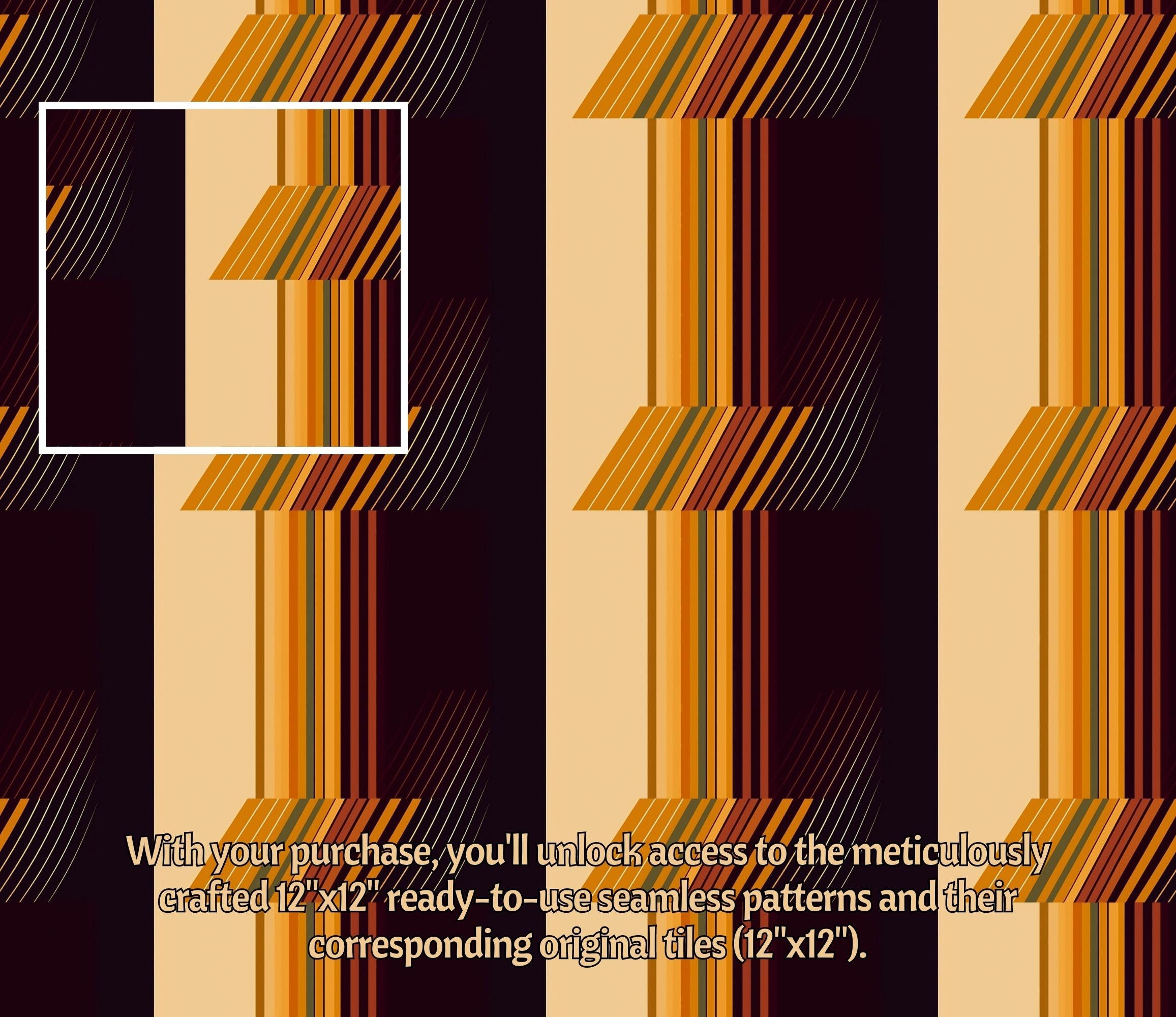 Retro Deco Striped Digital Papers Printable Zig Zag Wavy Mid Century ...