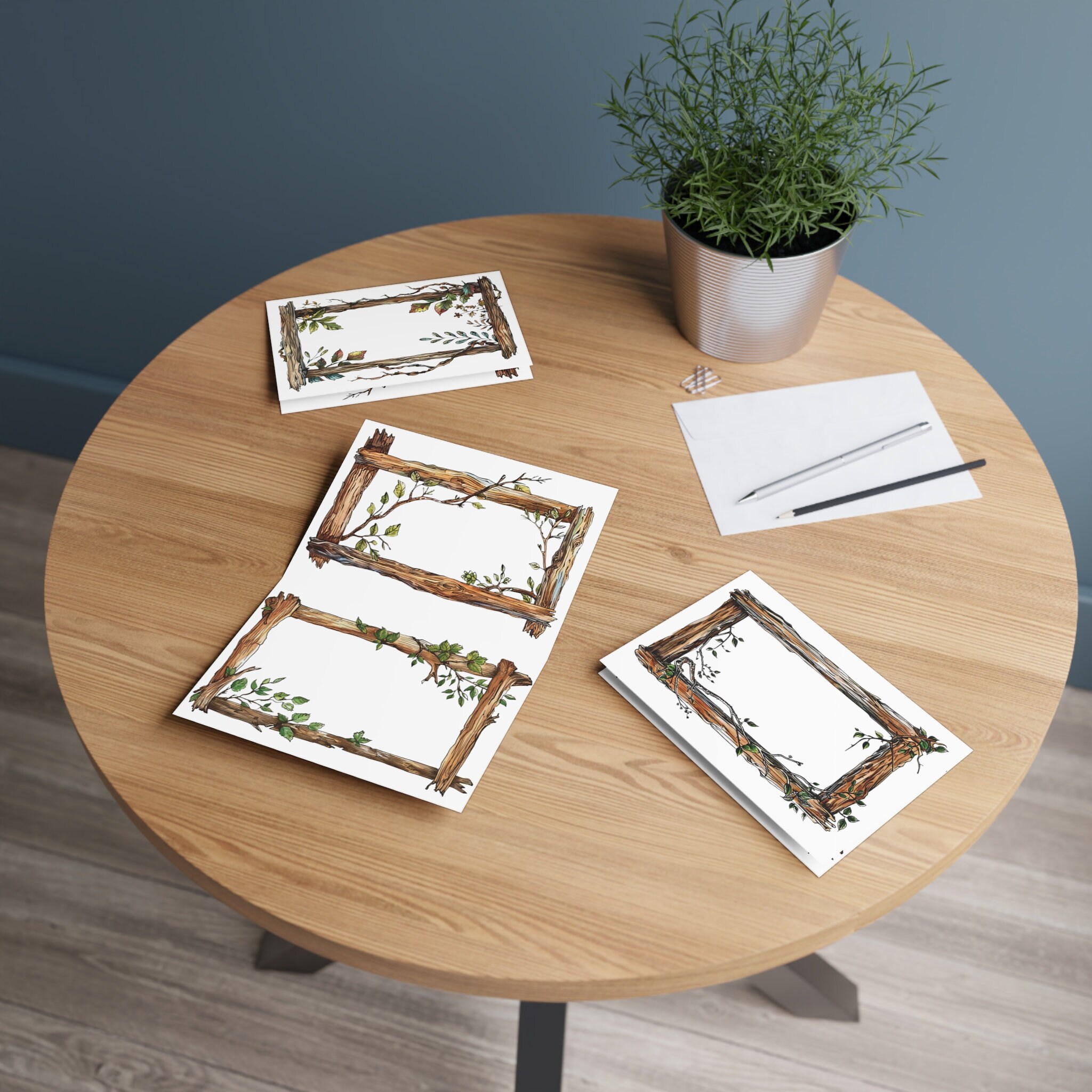 Rustic Wooden Frames Clipart Bundle, Raw Live Wood Frames Junk Journal ...