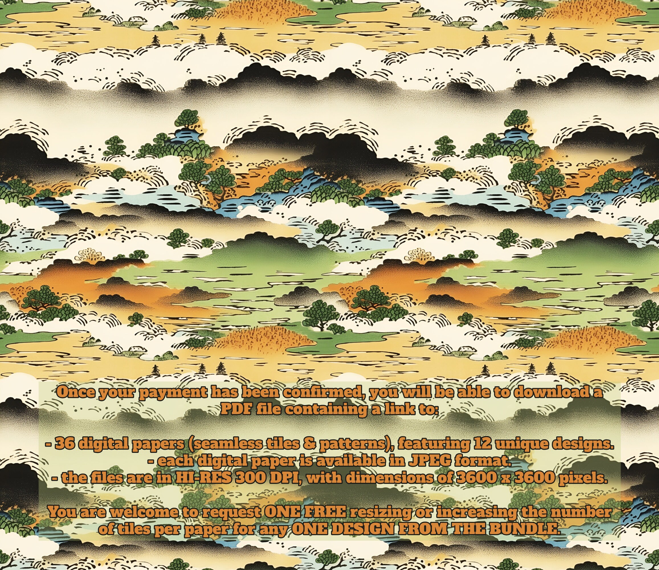 12 Shin Bijutsukai Digital Papers JPG Printable Vintage Japanese Art ...