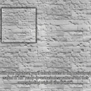 White Brick & Stone Wall Textures DIGITAL Papers Printable SEAMLESS ...