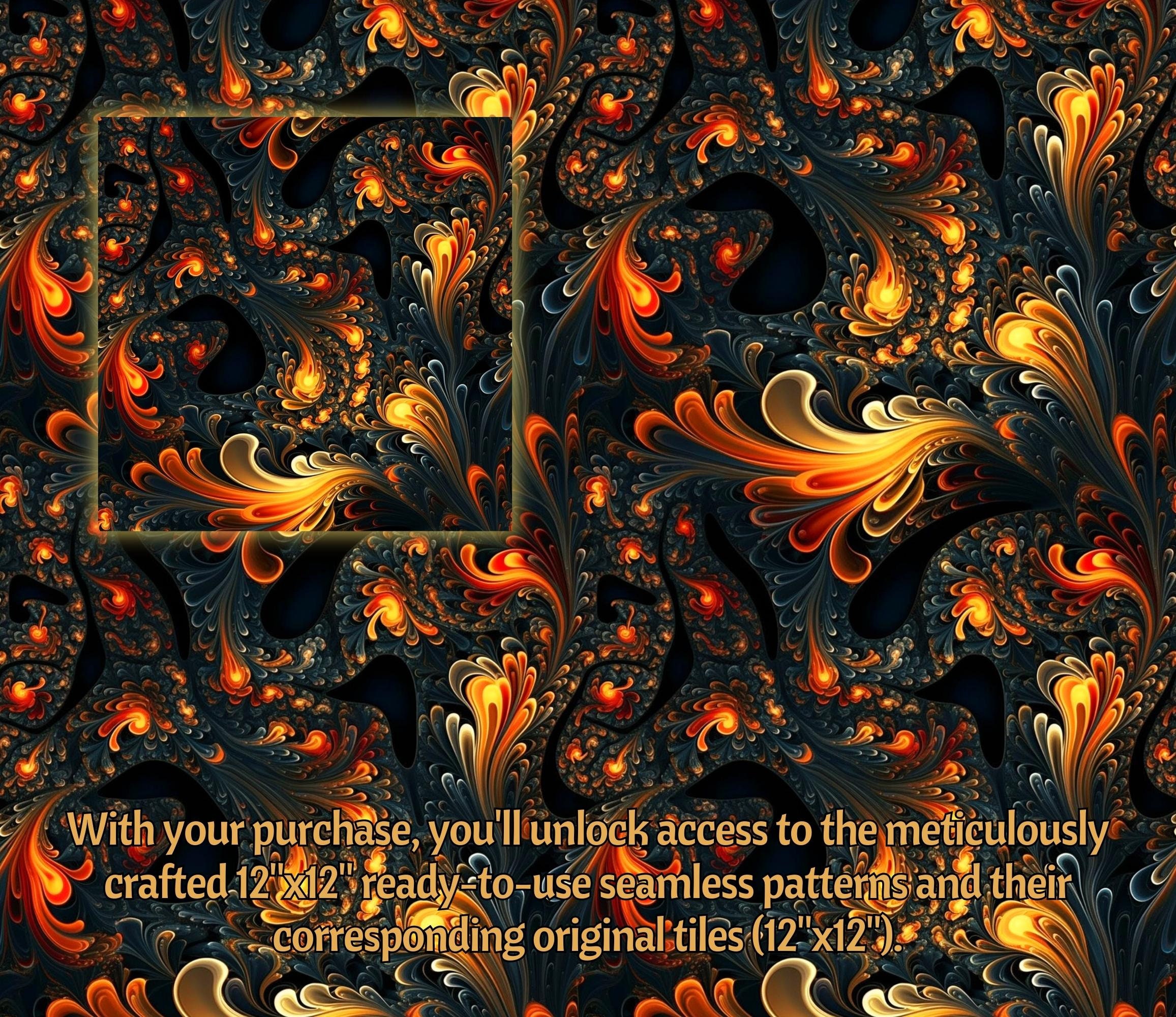 Fractals SEAMLESS Patterns Mystical Geometry DIGITAL Papers Fractal ...