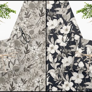 Black & White Floral DIGITAL Papers Printable Grayscale Flowers ...