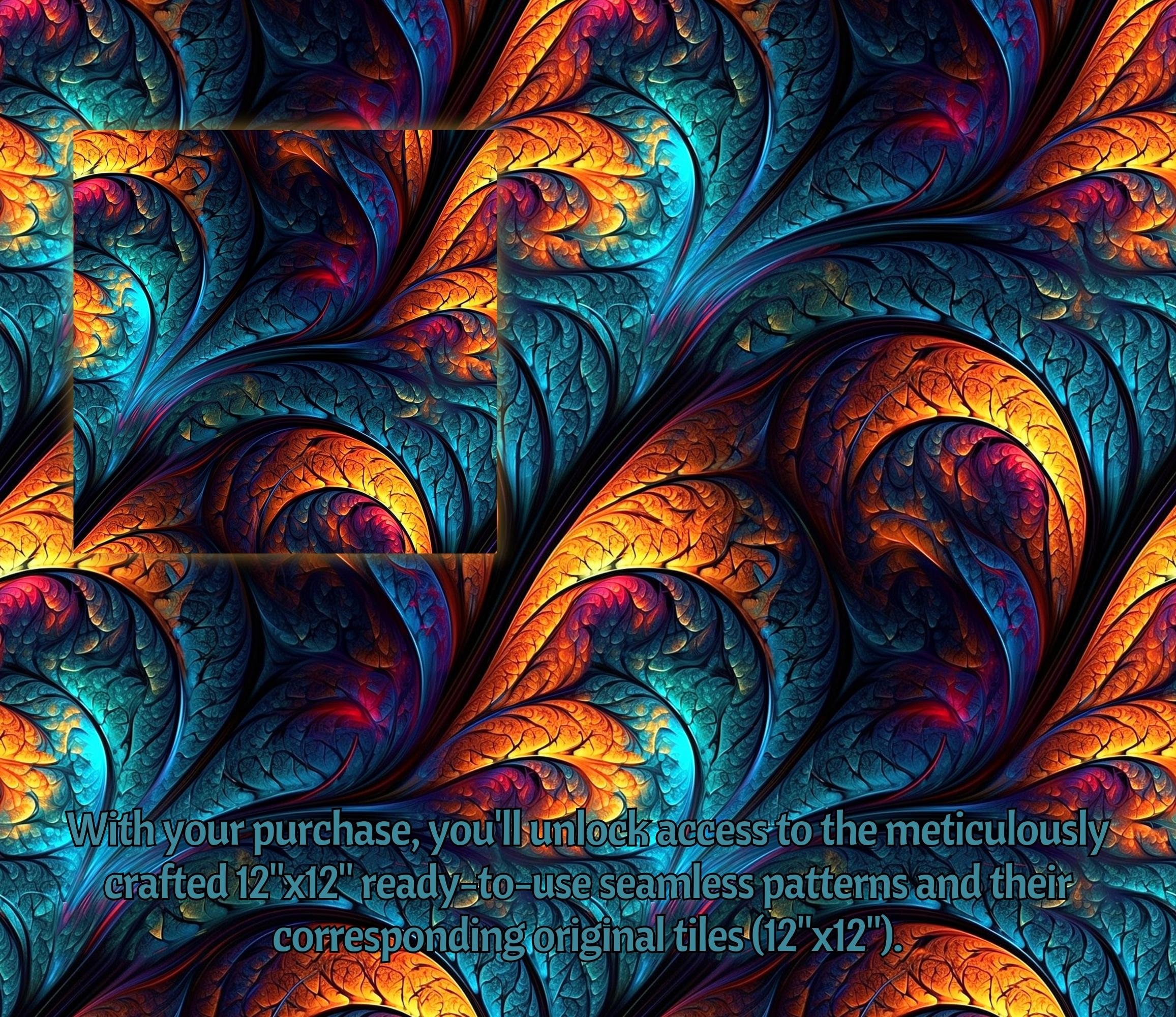 Fractals SEAMLESS Patterns Mystical Geometry DIGITAL Papers Fractal ...