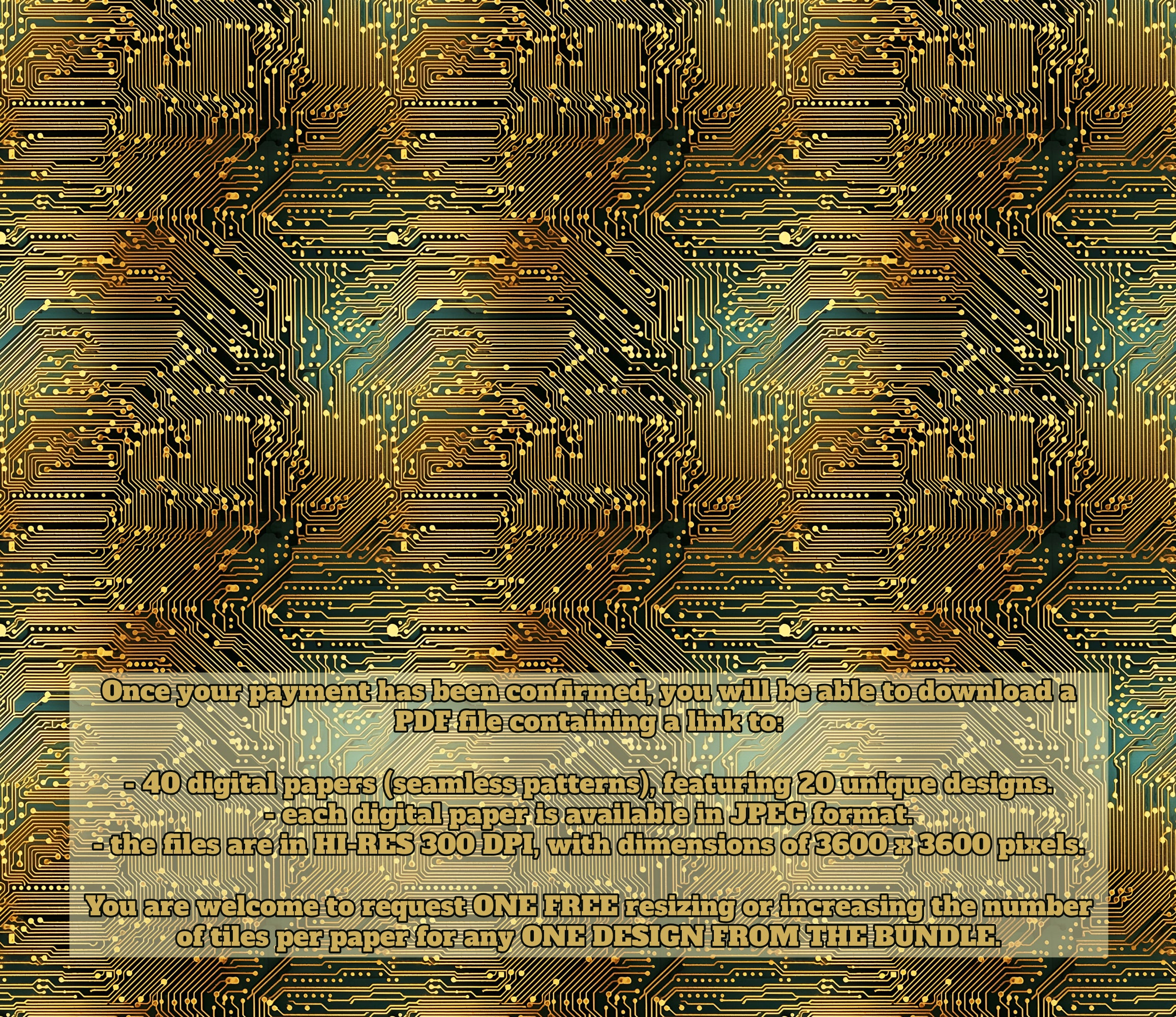Circuitry Patterns Digital Papers JPG Printable Seamless Circuit Boards ...