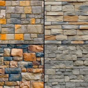 Stone Cladding DIGITAL Papers Printable Decorative Stone Wall Textures ...