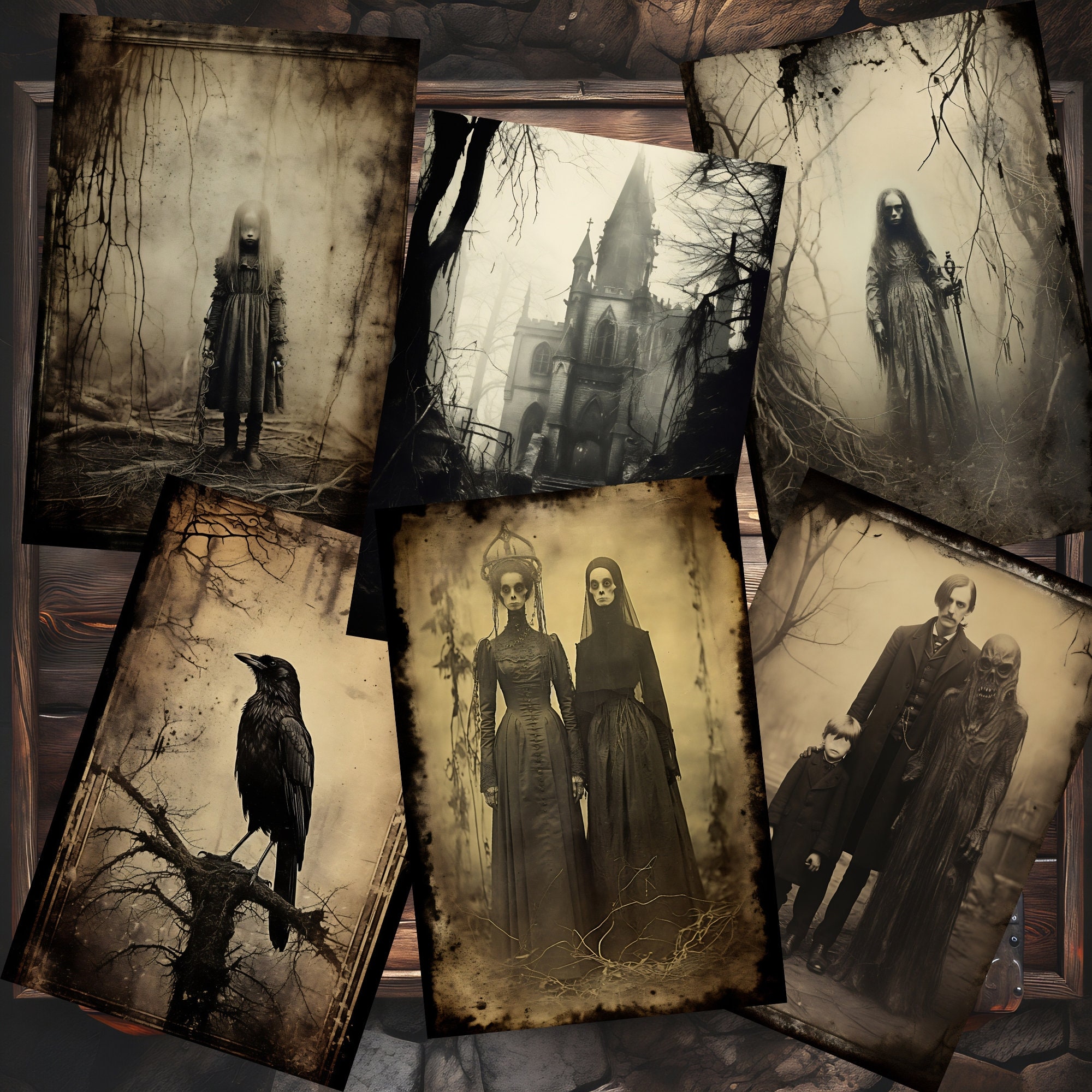 Gothic Horror Junk Journal Pages Printable Halloween Spooky Papers - Etsy