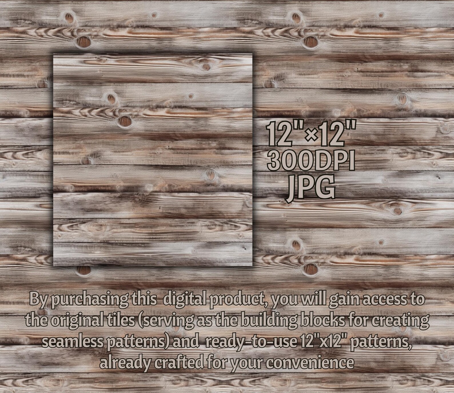 Mixed Barn Wood SEAMLESS Patterns, Weathered Rustic Wood Planks ...
