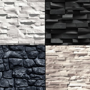 Mixed Stone Walls Arrangements DIGITAL Seamless Patterns - Decorative ...