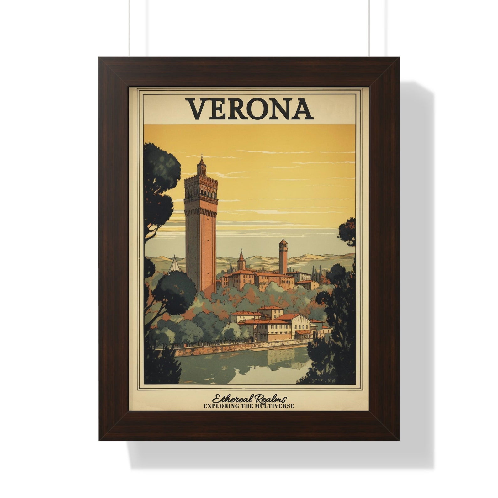 Verona Digital Print JPG PDF Printable Verona Vintage Travel Poster ...