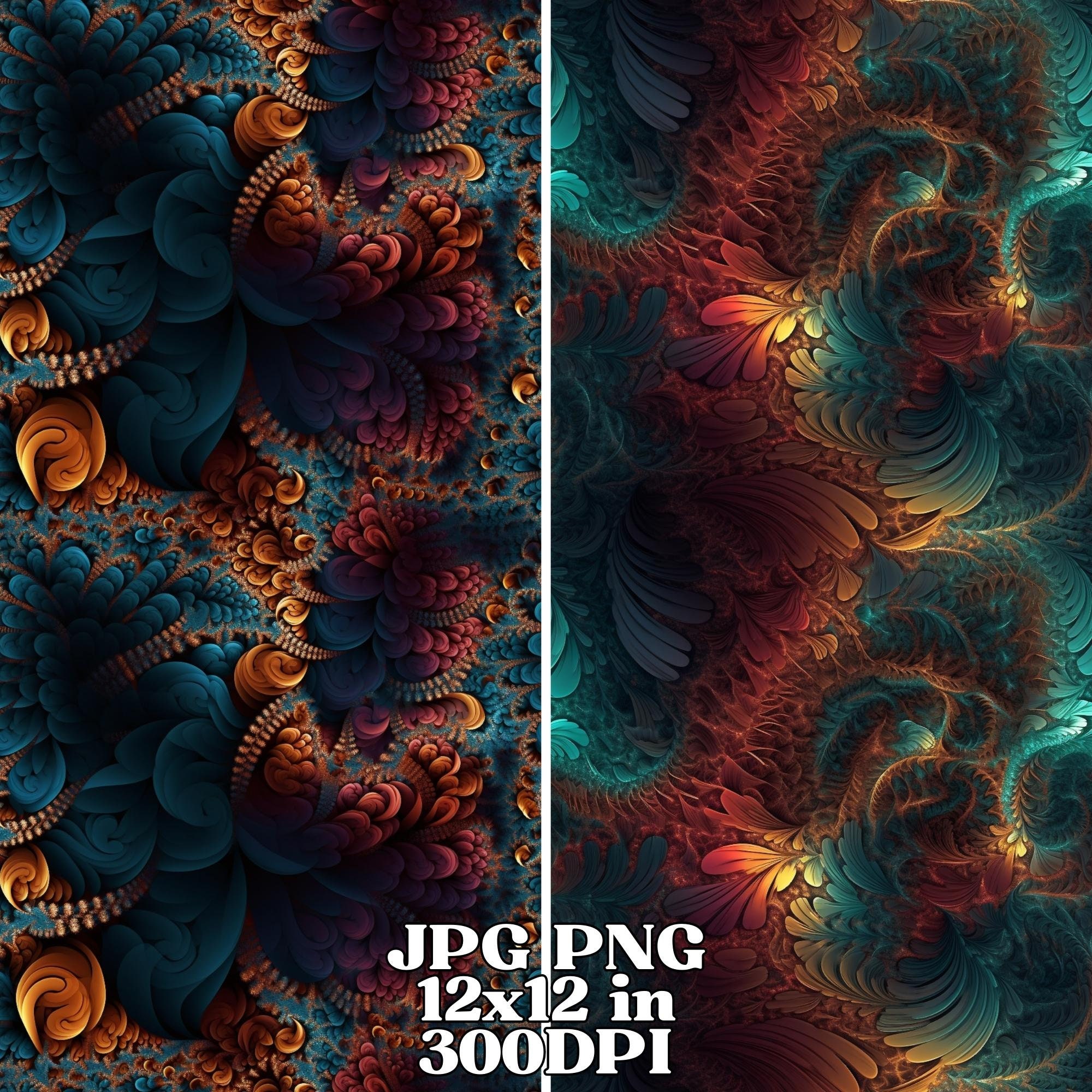 Fractals DIGITAL Papers Pack SEAMLESS Patterns Fractal Bundle ...