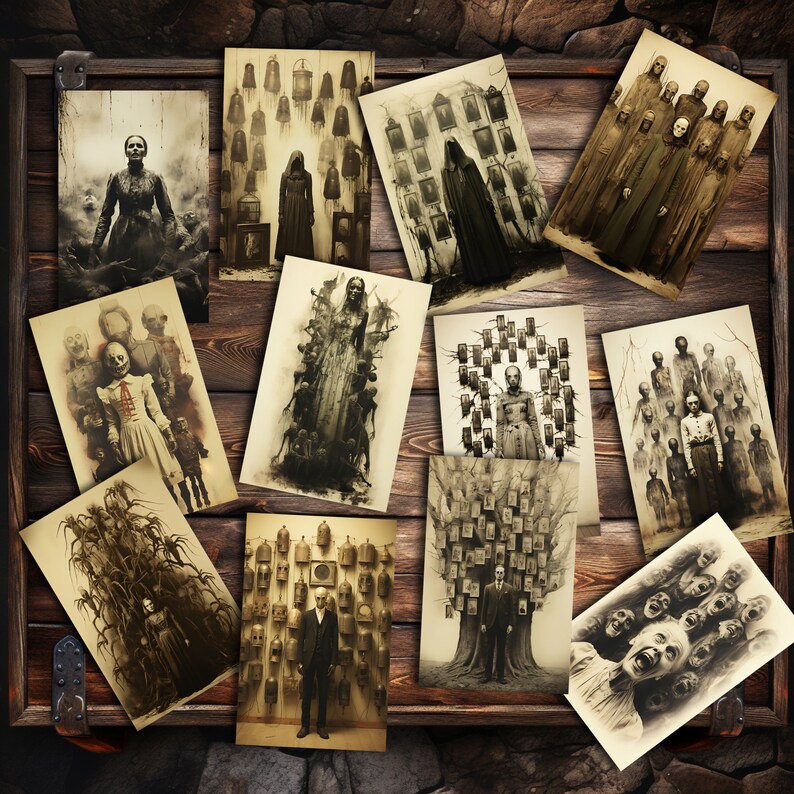 Horror Junk Journal Bundle DIGITAL Papers Printable Creepy Old Photos ...