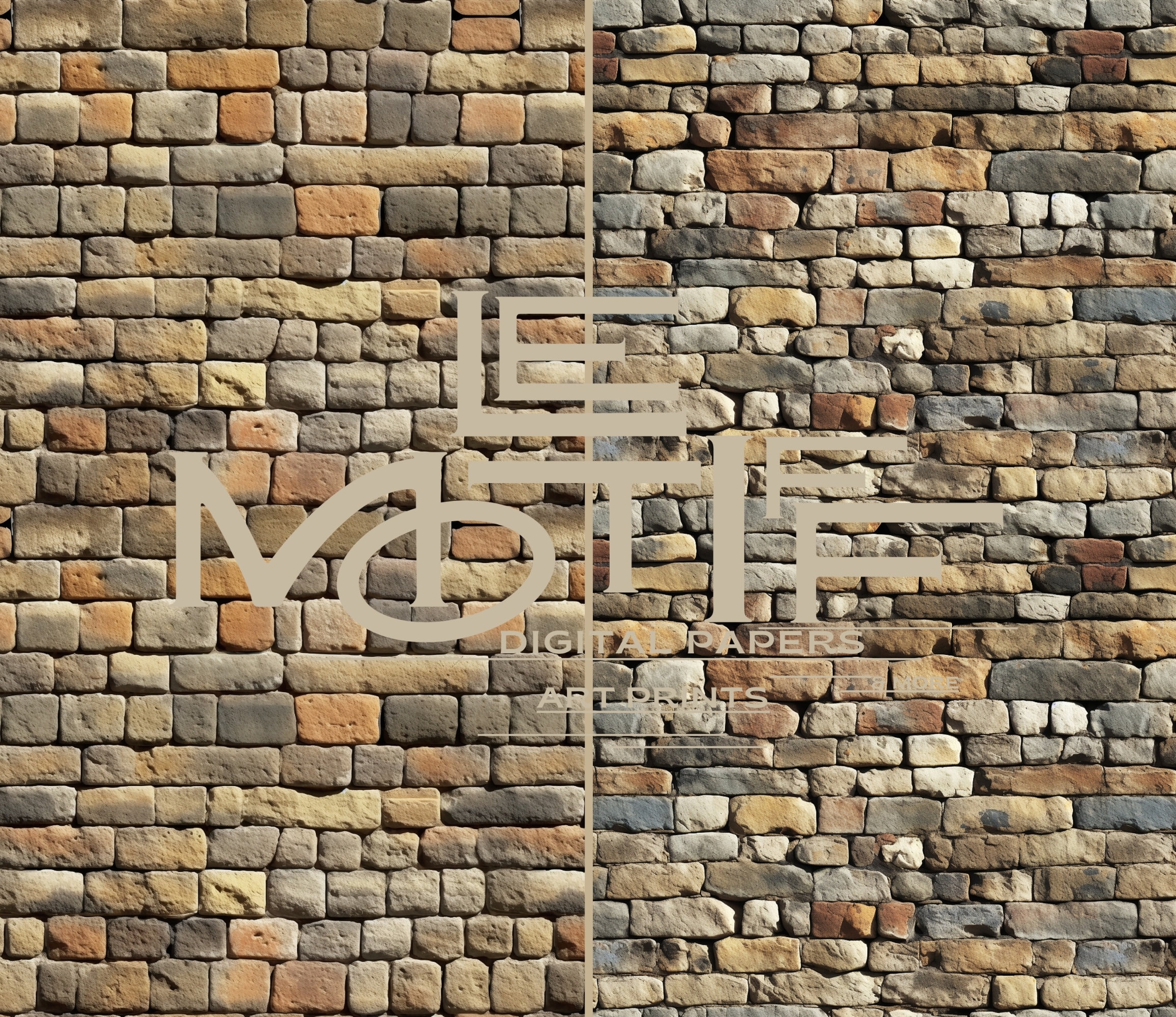 Stone Wall Textures – Aged Stonework Seamless Patterns (digital Bundle ...