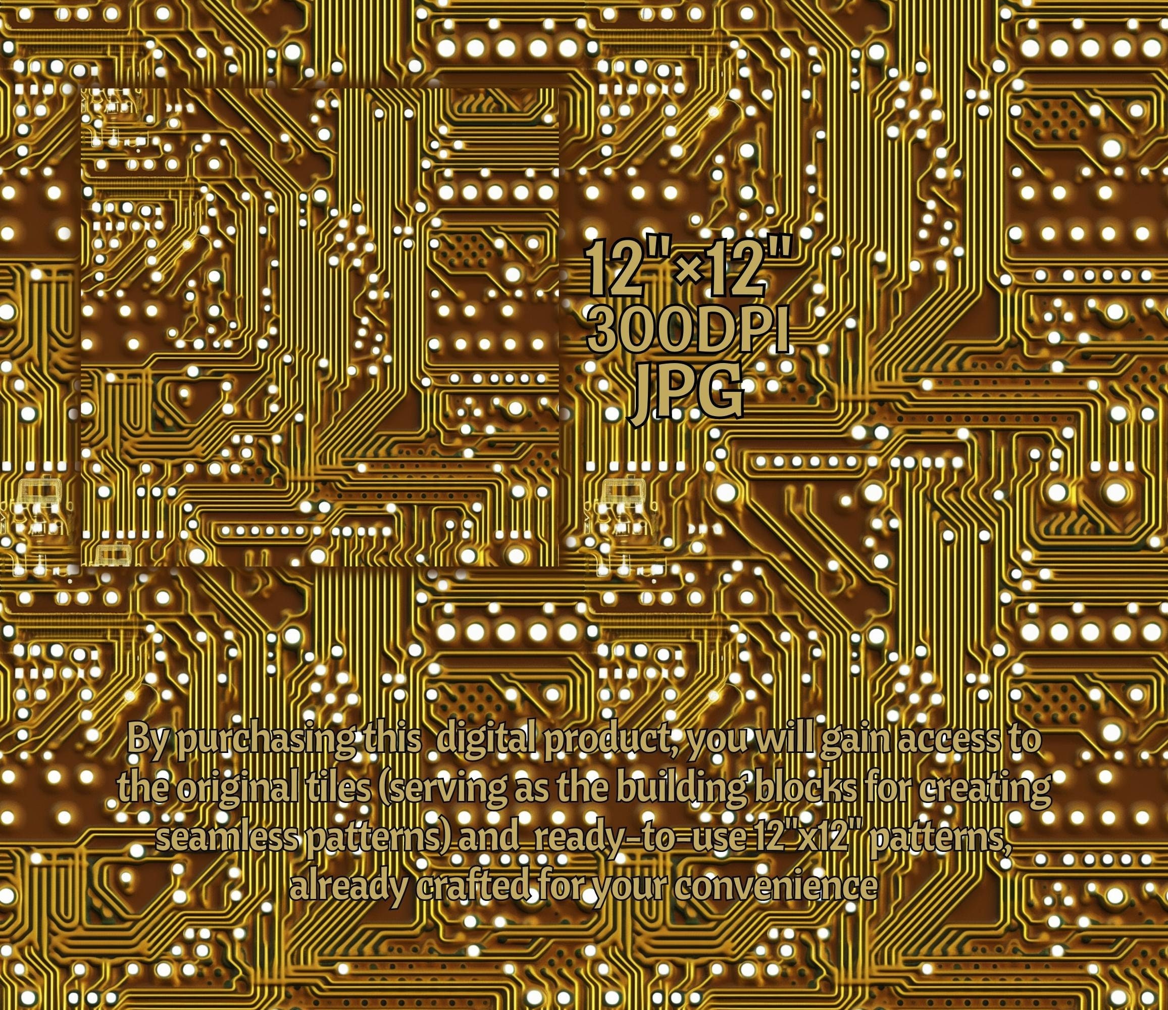 Circuit Boards SEAMLESS Patterns Microchip Circuitry Digital Papers ...