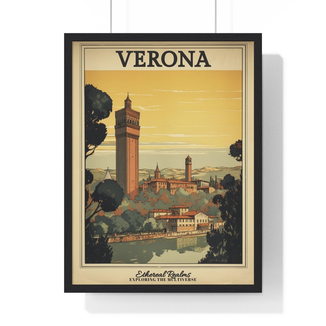 Verona Digital Print JPG PDF Printable Verona Vintage Travel Poster ...