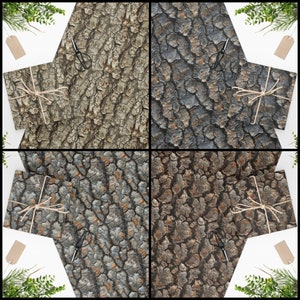 SEAMLESS Tree Bark Textures, Rustic Wooden DIGITAL Papers Pack ...