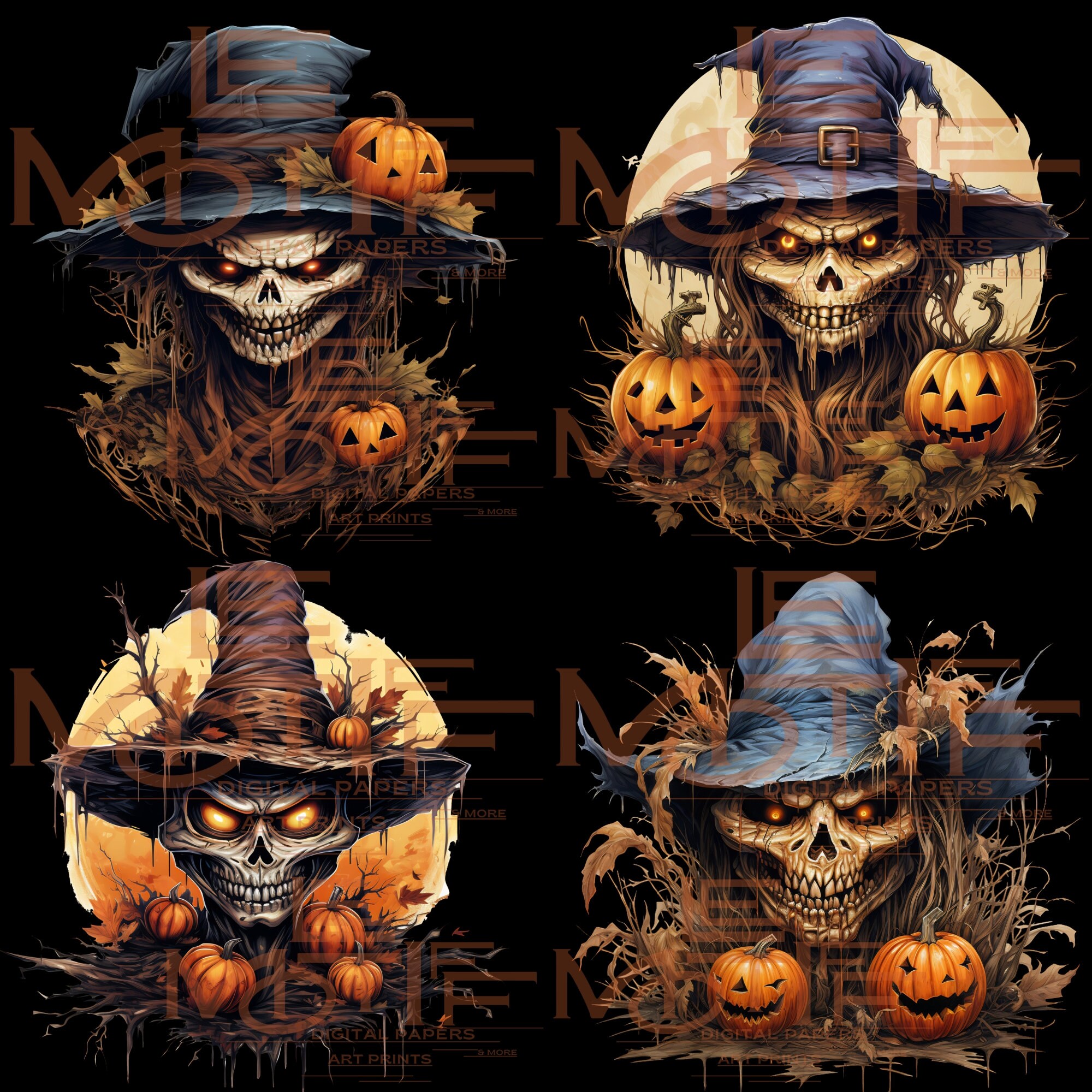 Scarecrow Clipart Bundle PNG Digital Download - Etsy