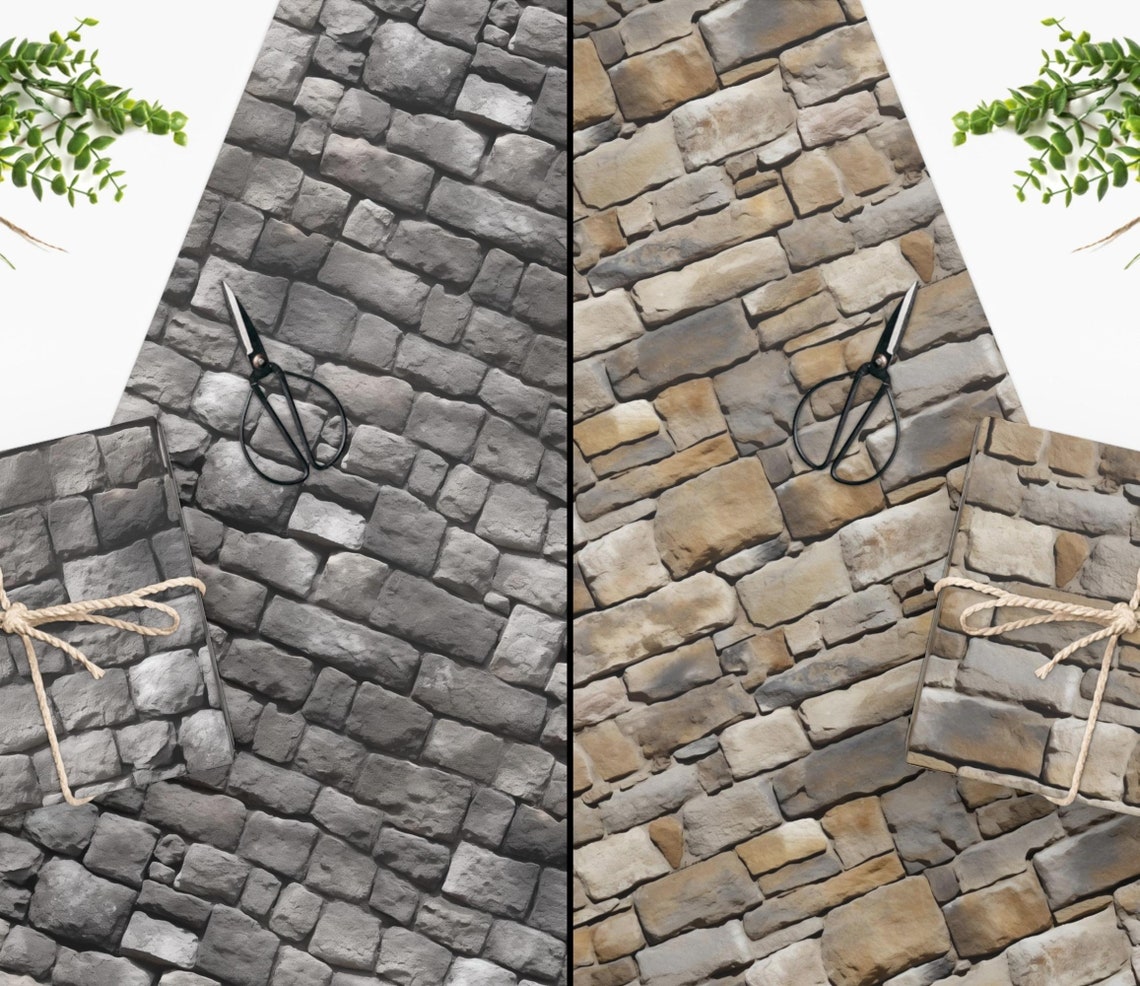 Old Stone & Brick Walls DIGITAL Papers Printable Stones Bricks Textures ...