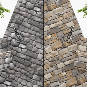 Old Stone & Brick Walls DIGITAL Papers Printable Stones Bricks Textures ...