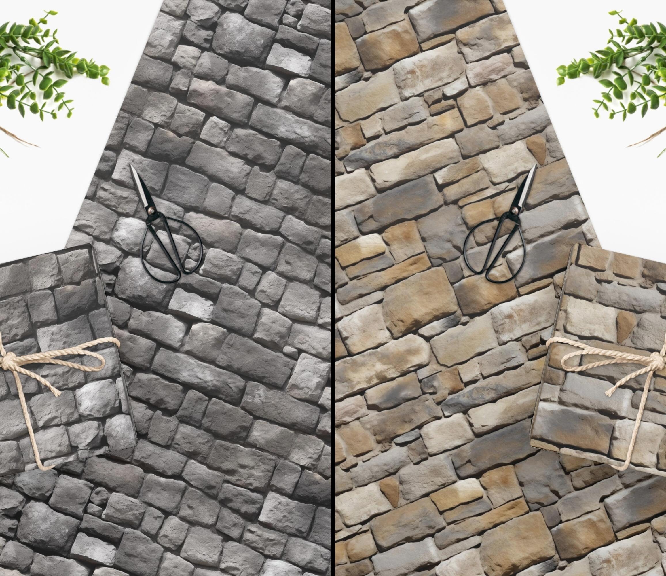 Old Stone & Brick Walls DIGITAL Papers Printable Stones Bricks Textures ...