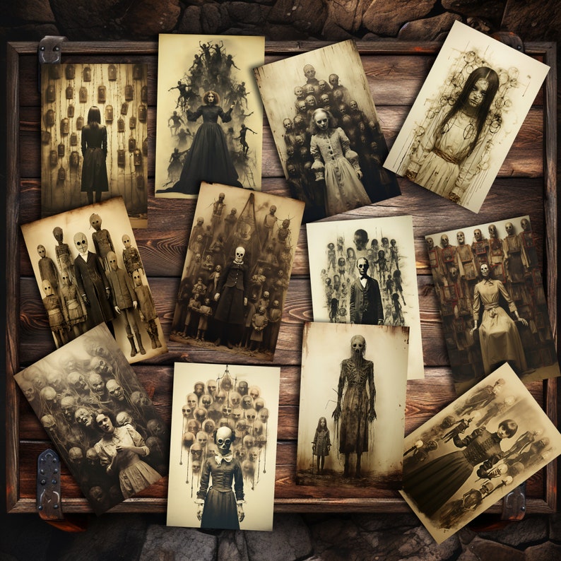 Horror Junk Journal Bundle DIGITAL Papers Printable Creepy Old Photos ...