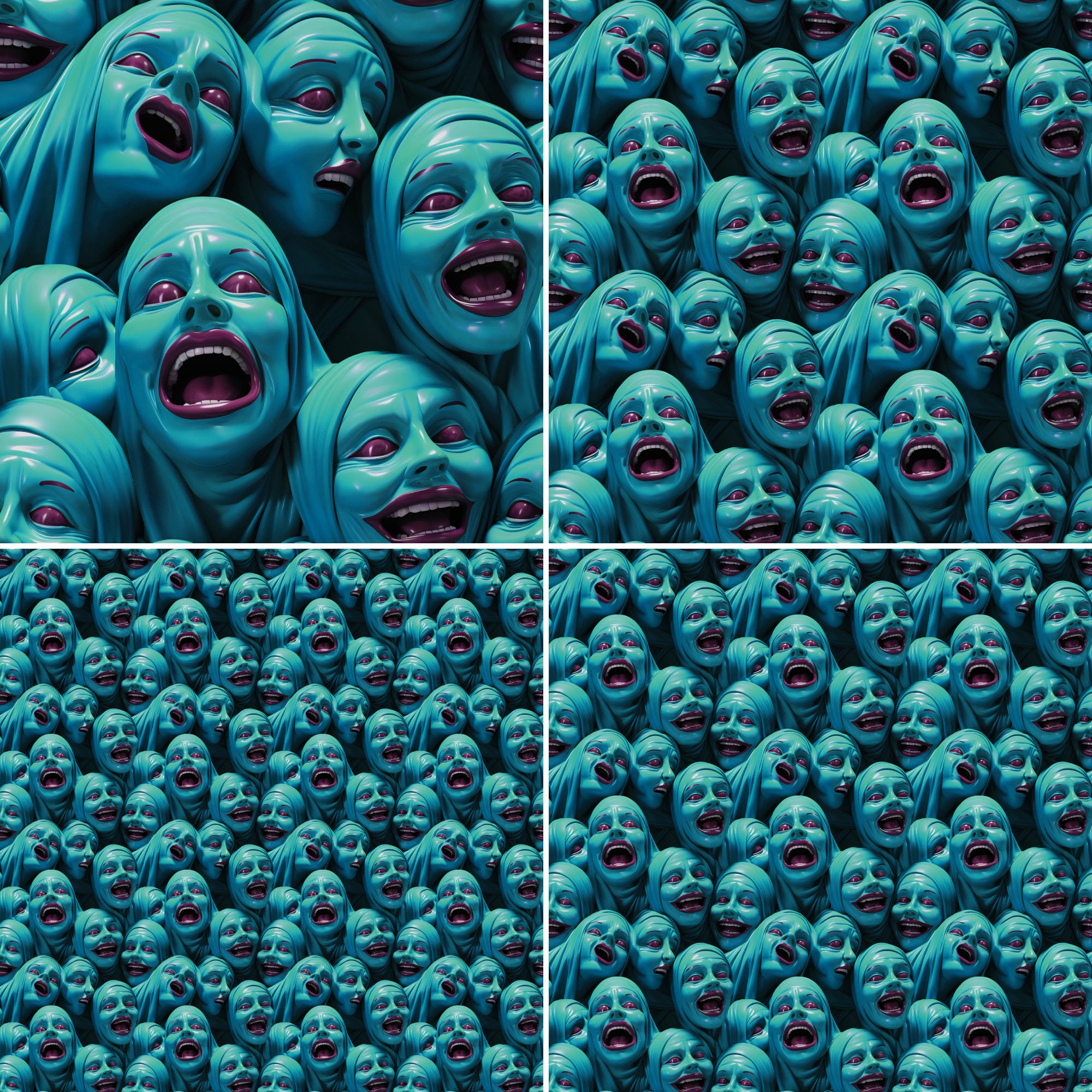 Halloween Nun Digital Patterns Printable Creepy Hysterical Nuns ...