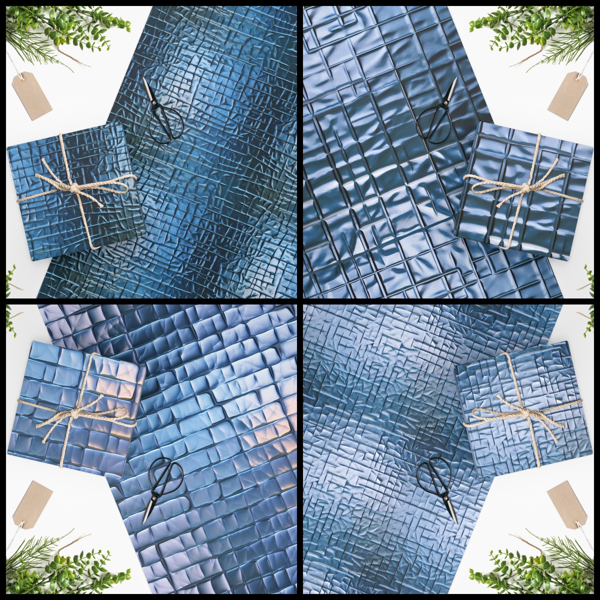 Melted Blue Glass DIGITAL Papers Metallic SEAMLESS Glass Textures ...