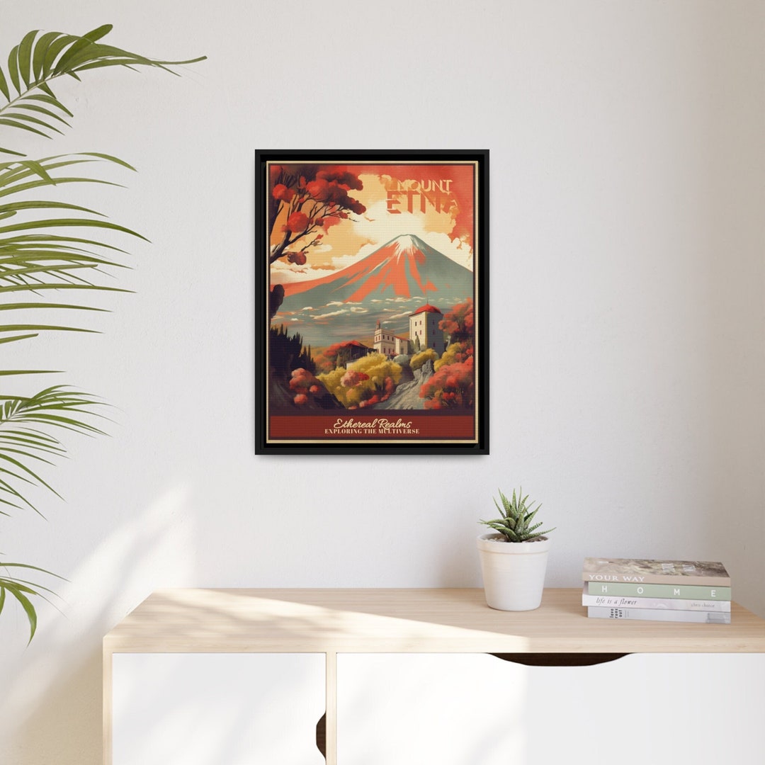 Mount Etna Italy Travel Poster | Sicily Art Print (digital Download) - Etsy