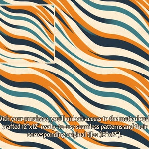 Wavy Stripes Digital Papers Printable Retro Wavy Lines Seamless ...