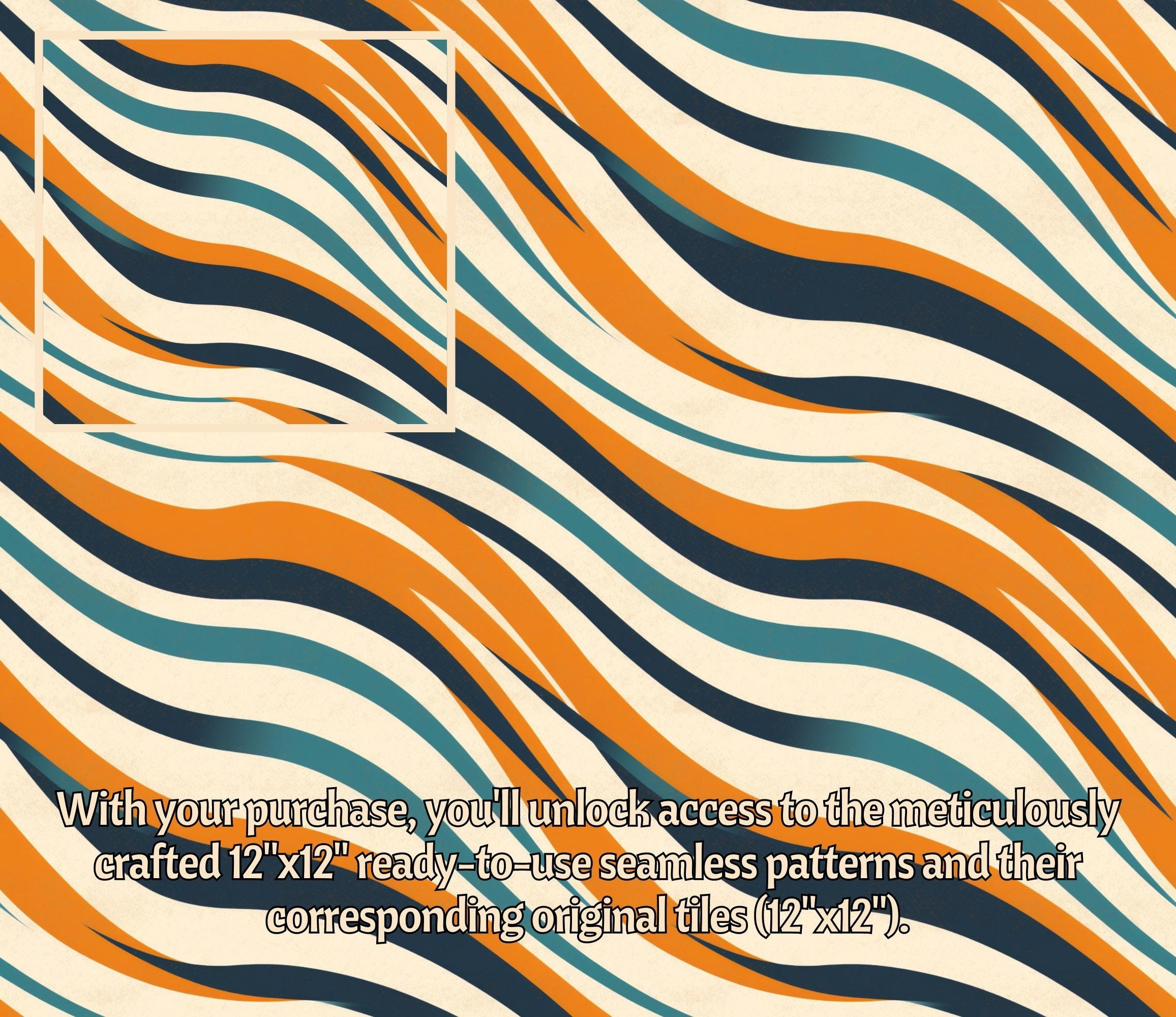 Wavy Stripes Digital Papers Printable Retro Wavy Lines - Etsy