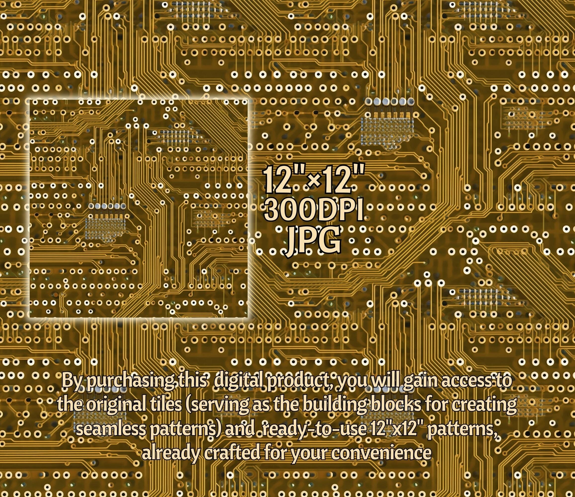 Circuit Boards SEAMLESS Patterns Microchip Circuitry Digital Papers ...