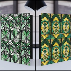 Green Stained Glass DIGITAL Papers Printable Art Deco Mosaic SEAMLESS ...