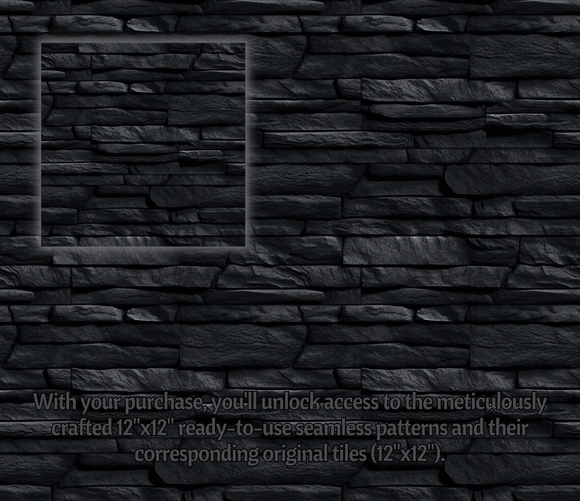 Dramatic Dark Stone / Brick DIGITAL Textures Pack - Black & Gray Gothic ...