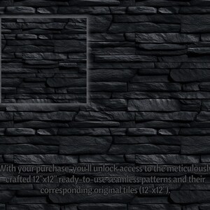 Dramatic Dark Stone / Brick DIGITAL Textures Pack - Black & Gray Gothic ...