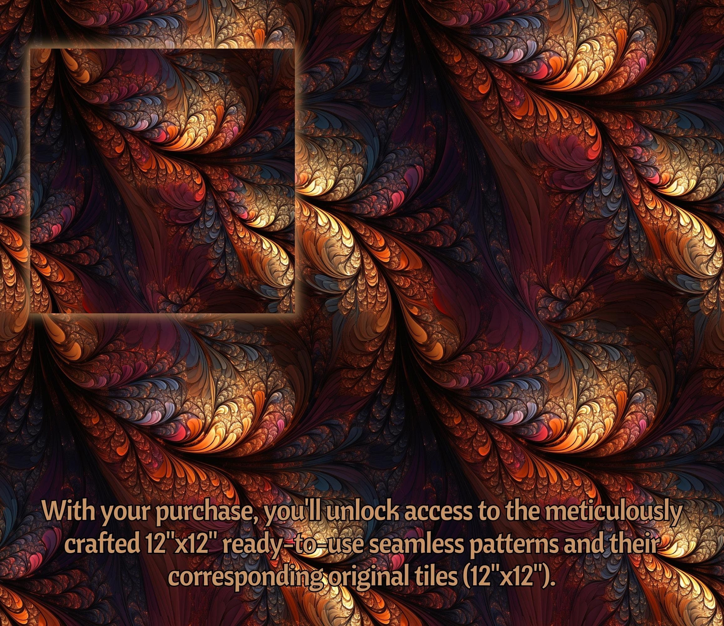 Fractals SEAMLESS Patterns Mystical Geometry DIGITAL Papers Fractal ...