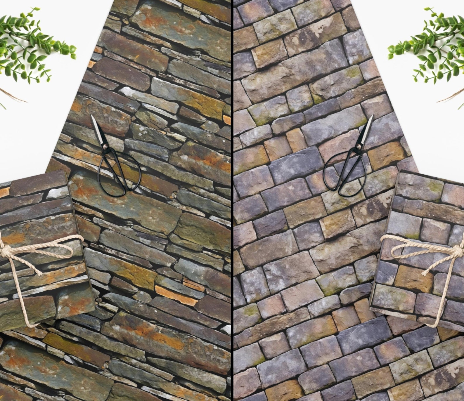 Old Stone & Brick Walls DIGITAL Papers Printable Stones Bricks Textures ...