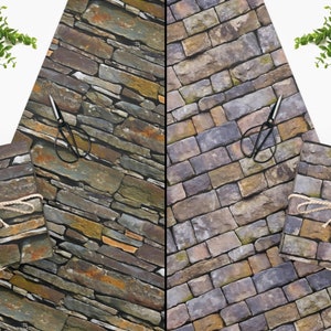 Old Stone & Brick Walls DIGITAL Papers Printable Stones Bricks Textures ...